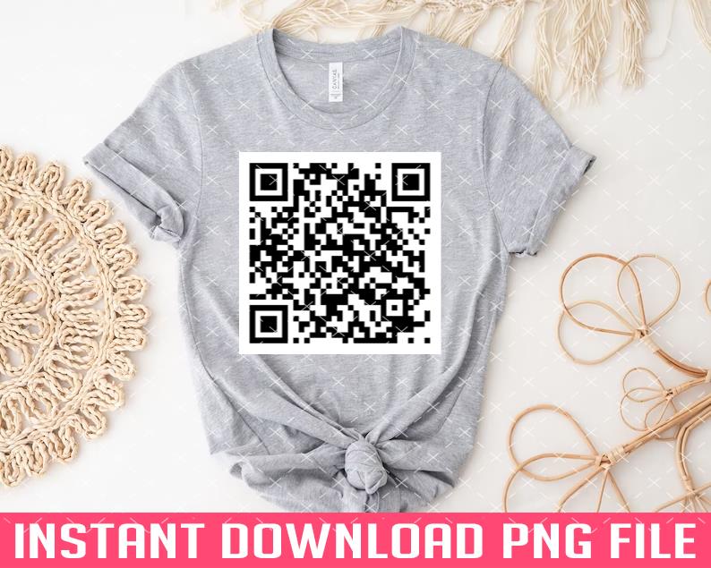 Never gonna give you up QR code PNG files for sublimation | Inspire Uplift
