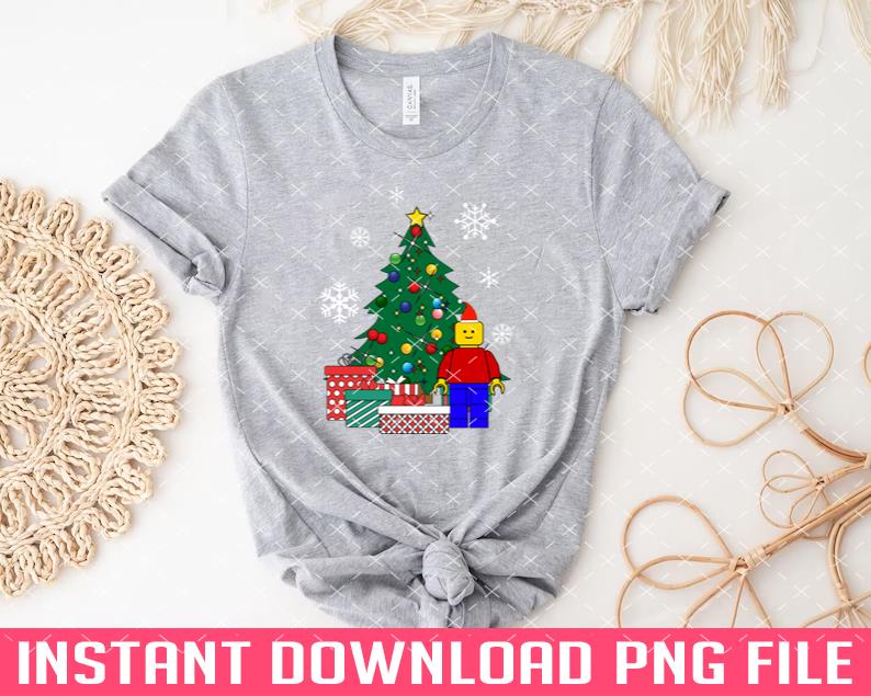 Lego Man Around The Christmas Tree PNG files for sublimation | Inspire ...