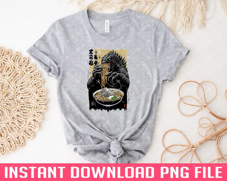 Godzilla Ramen PNG files for sublimation | Inspire Uplift