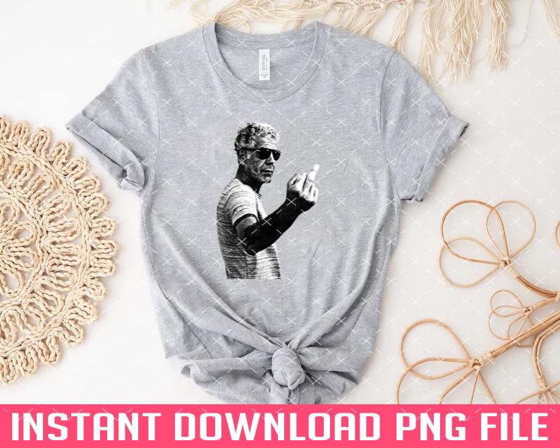 Anthony Bourdain middle finger pose PNG files for sublimatio | Inspire ...