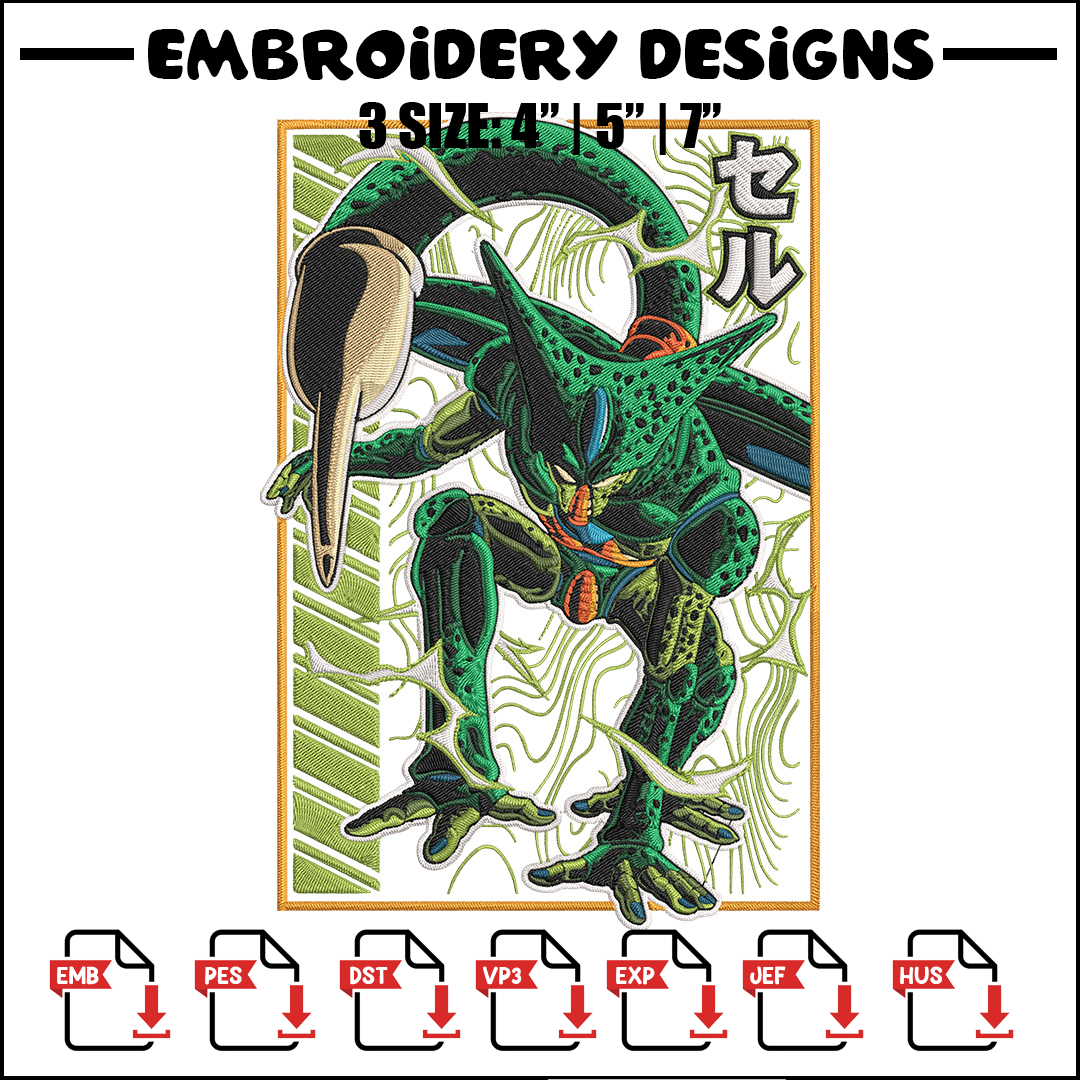 Cell poster Embroidery Design, Dragonball Embroidery, Embroi | Inspire ...