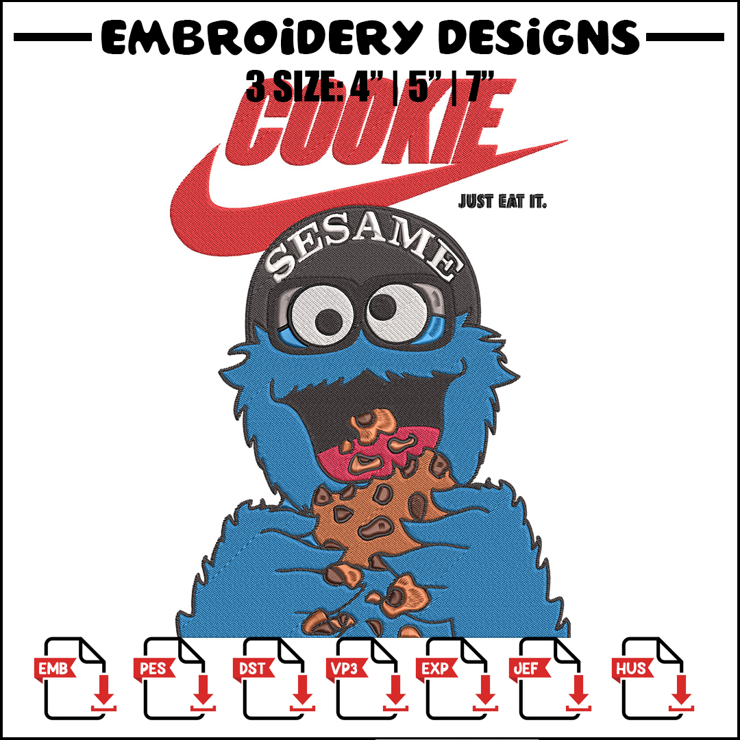 Cookie Monster x nike Embroidery Design, Cookie Monster Embr | Inspire ...