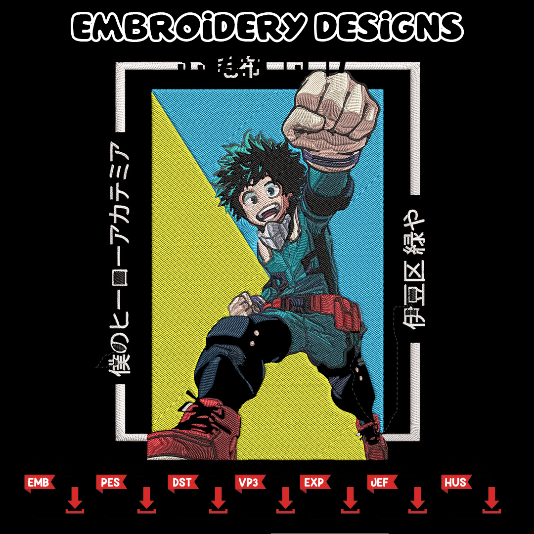 Deku poster Embroidery Design, Mha Embroidery, Embroidery Fi - Inspire ...