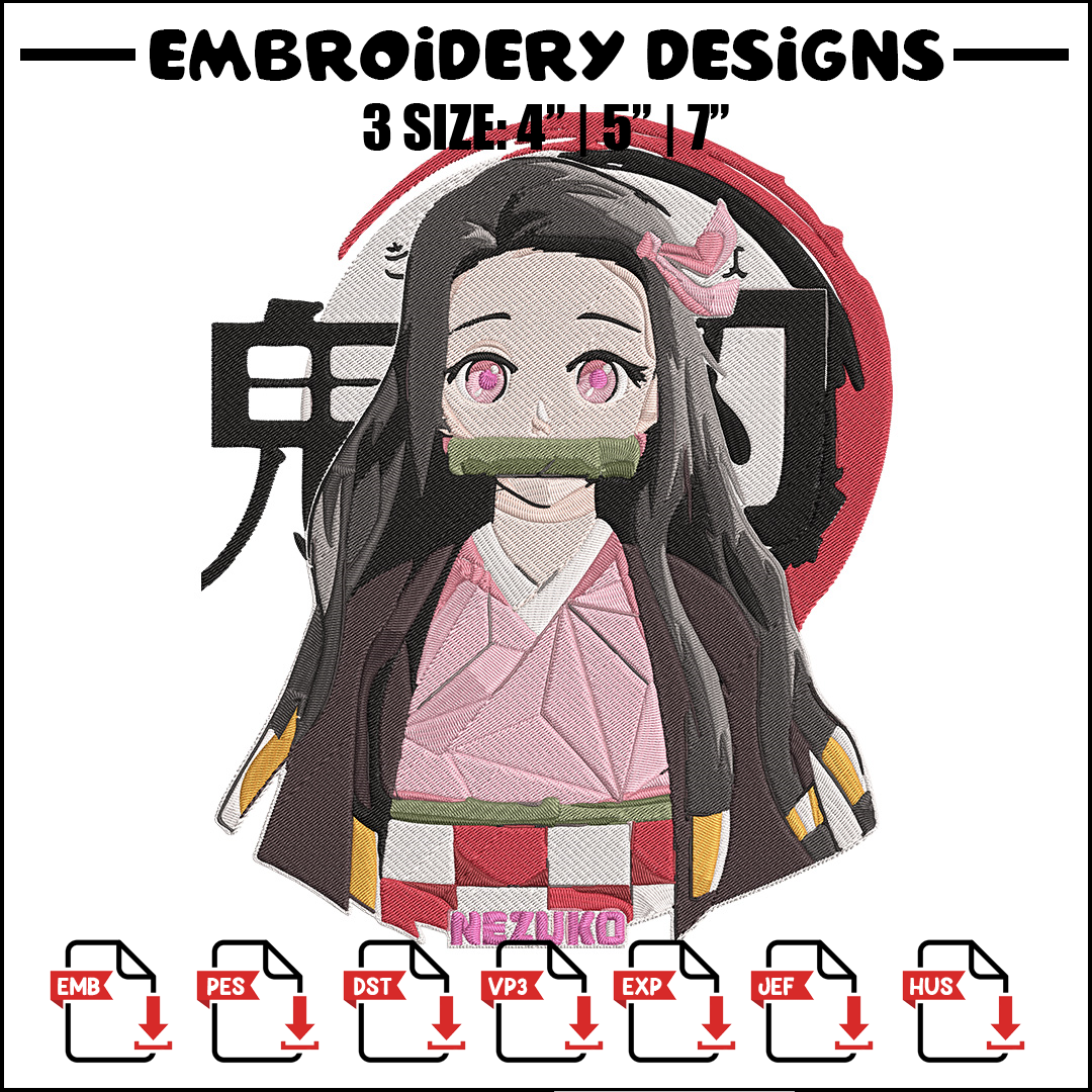 Kamado nezuko Embroidery Design, Demon slayer Embroidery, Em - Inspire ...