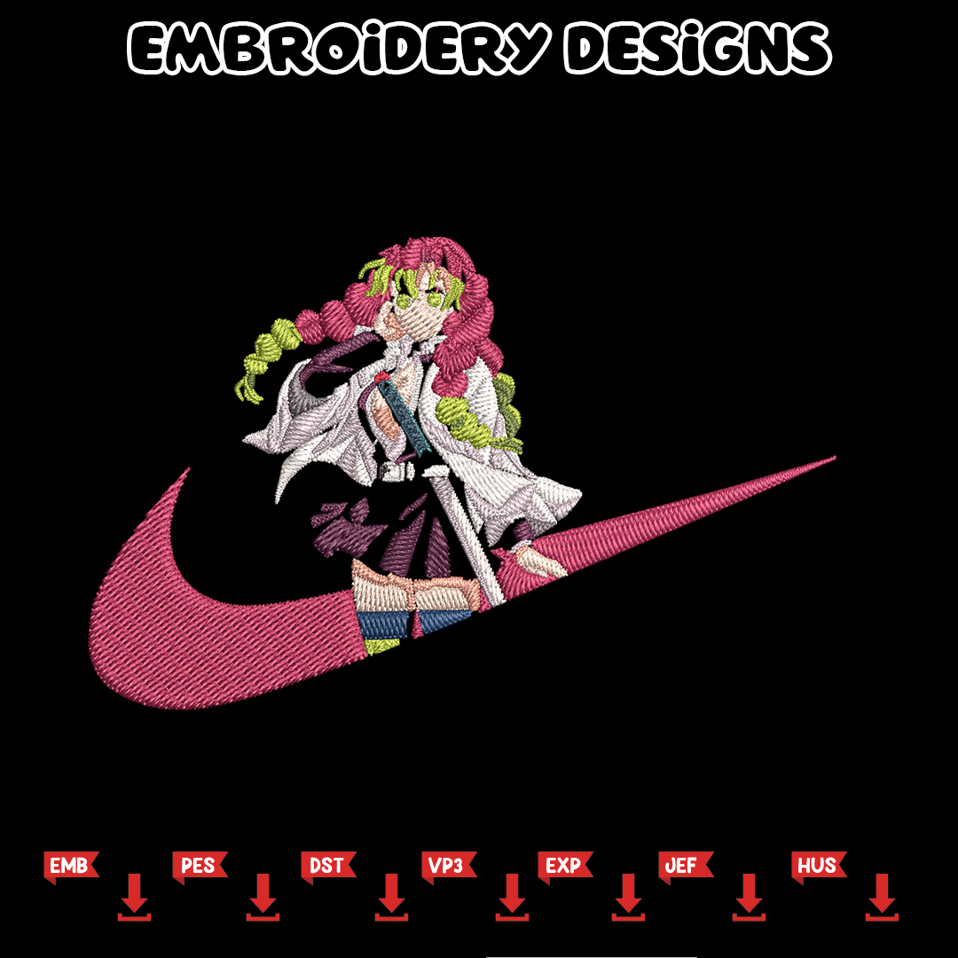 Mitsuri nike Embroidery Design, Demon slayer Embroidery,Embr | Inspire ...