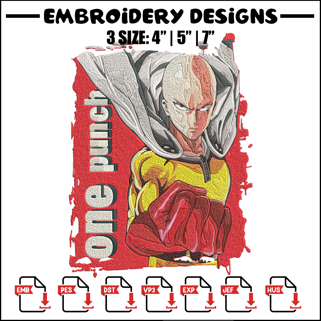 One punch man poster Embroidery Design, One punch man Embroi - Inspire ...