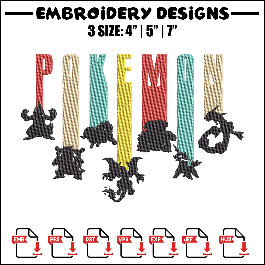 Pokemon poster Embroidery Design, Pokemon Embroidery, Embroi | Inspire ...