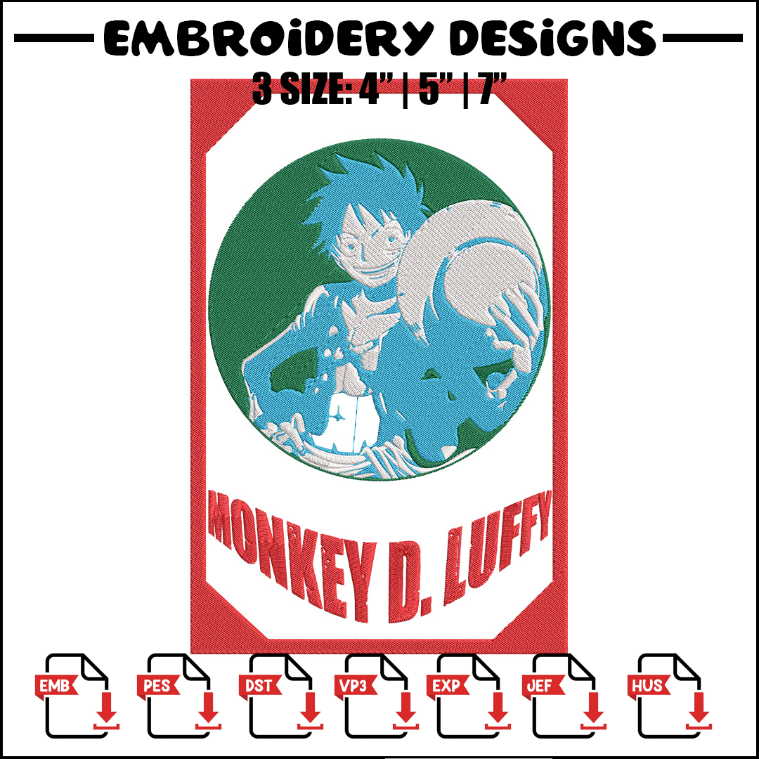 Poster luffy Embroidery Design, One piece Embroidery, Embroi | Inspire ...