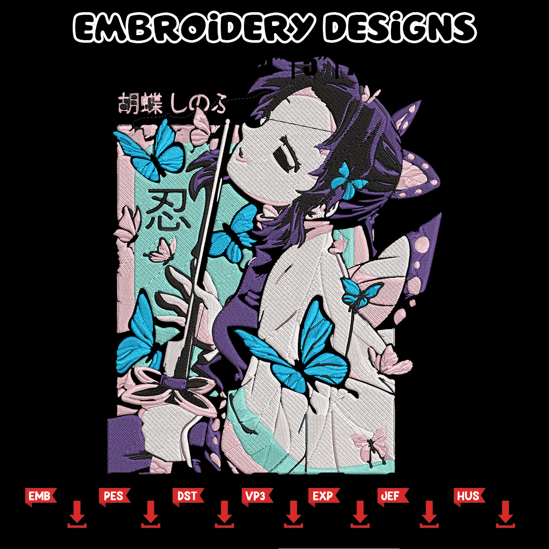 Shinobu poster Embroidery Design, Demon slayer Embroidery,Em - Inspire ...
