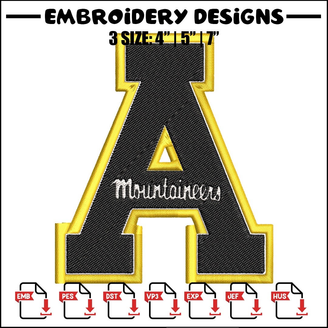 Appalachian State logo embroidery design, NCAA embroidery,Sp | Inspire ...