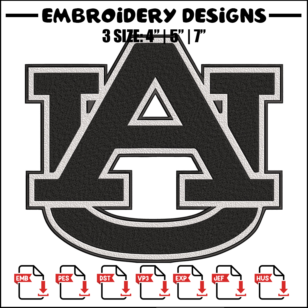 Auburn University logo embroidery design, NCAA embroidery, E | Inspire ...
