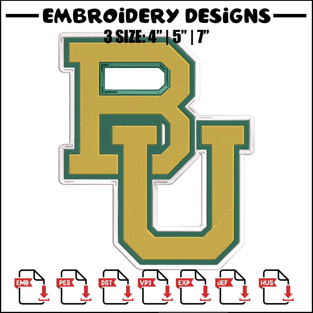 Baylor Bears logo embroidery design, NCAA embroidery, Sport | Inspire Uplift