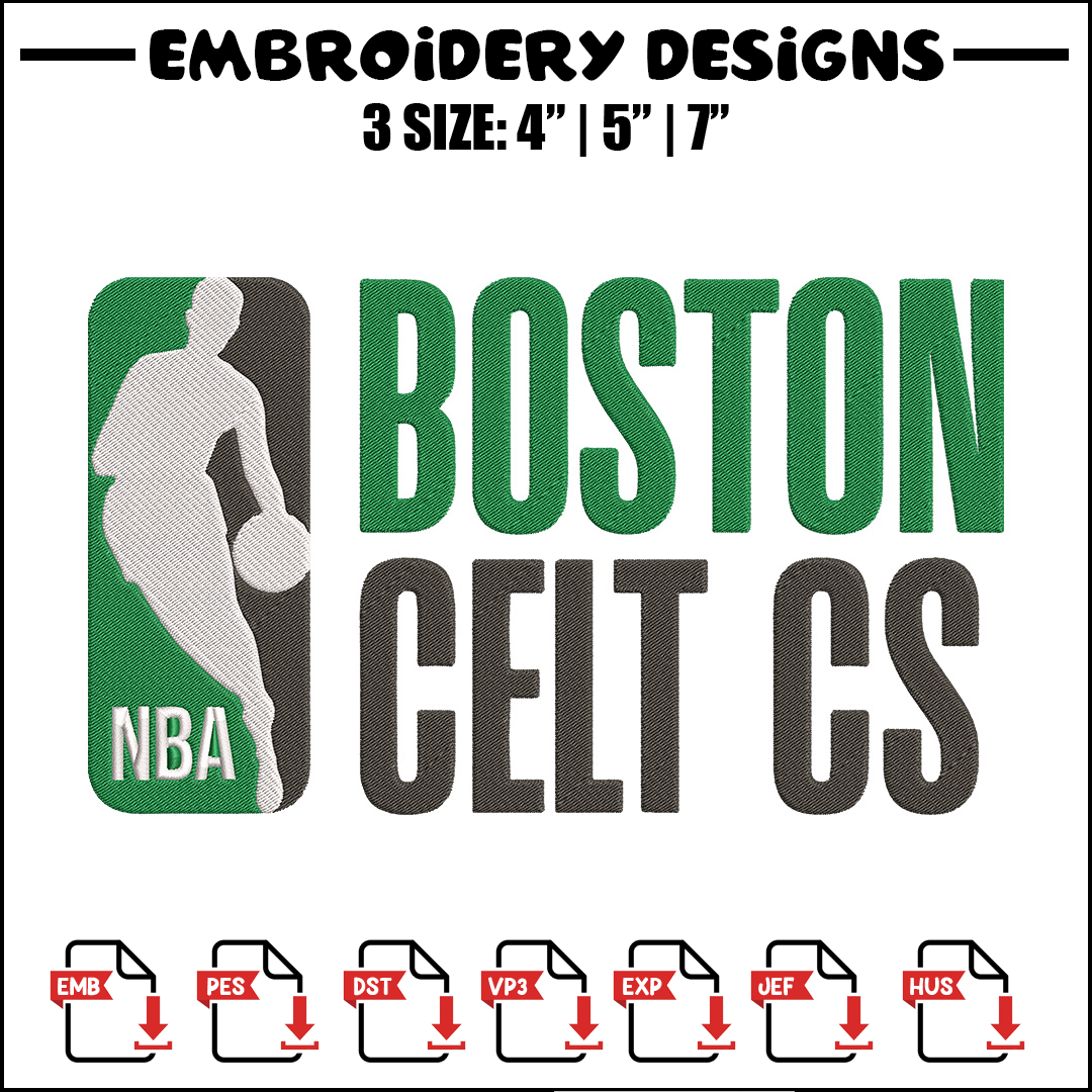 Boston Celtics logo embroidery design, NBA embroidery, Sport | Inspire ...
