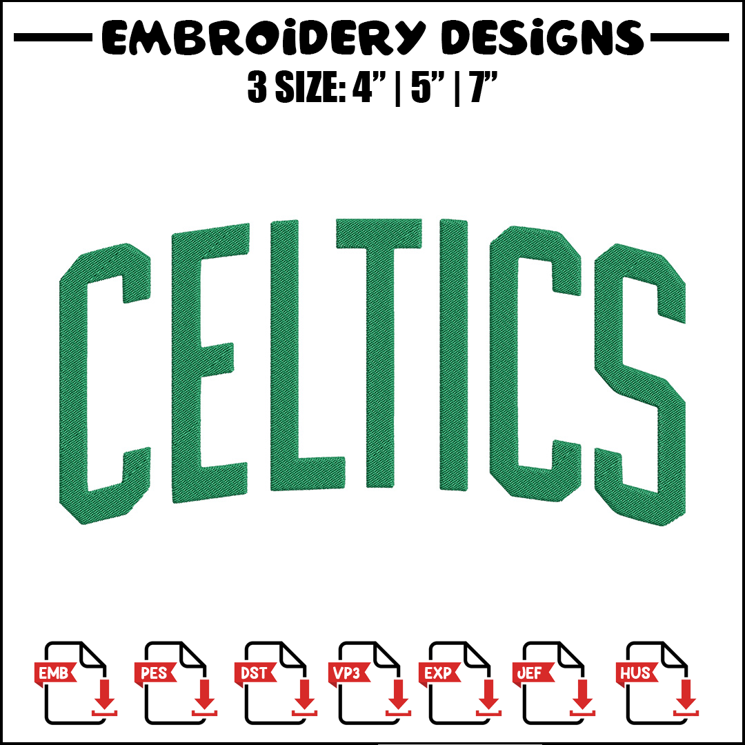 Boston Celtics logo embroidery design, NBA embroidery, Sport | Inspire ...