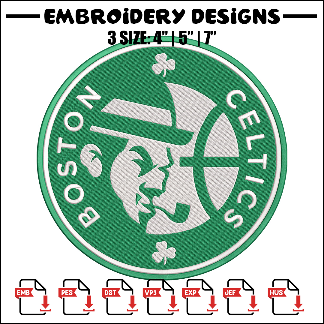 Boston Celtics logo embroidery design, NBA embroidery, Sport | Inspire ...