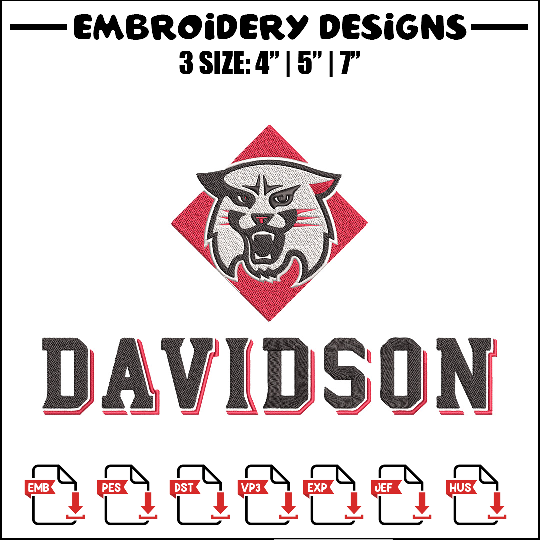 Davidson College logo embroidery design, Sport embroidery, l | Inspire ...