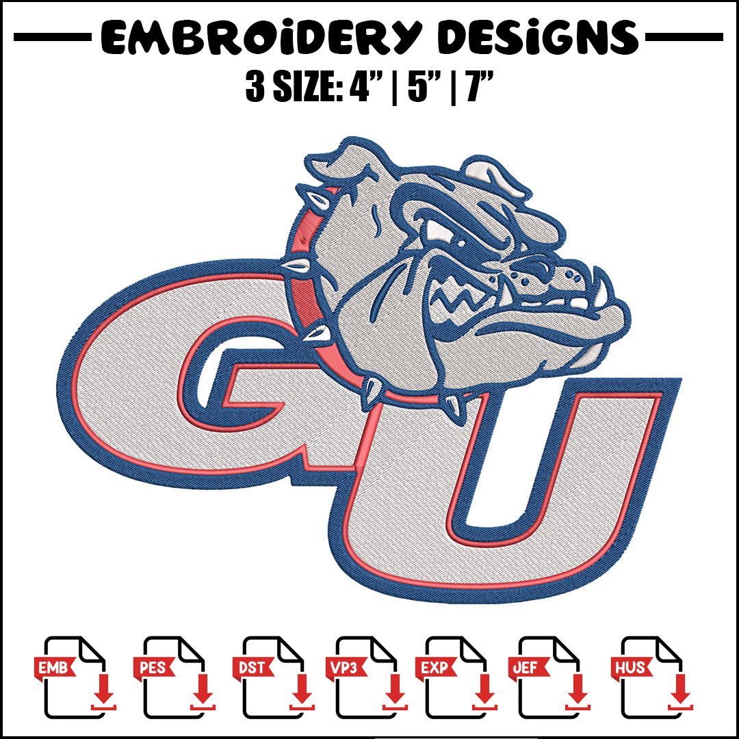 Gonzaga University logo embroidery design, Sport embroidery, | Inspire ...