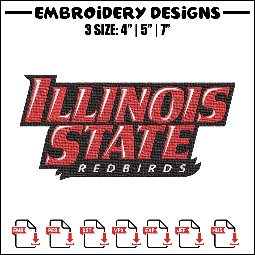 Illinois State logo embroidery design, NCAA embroidery, Embr | Inspire ...