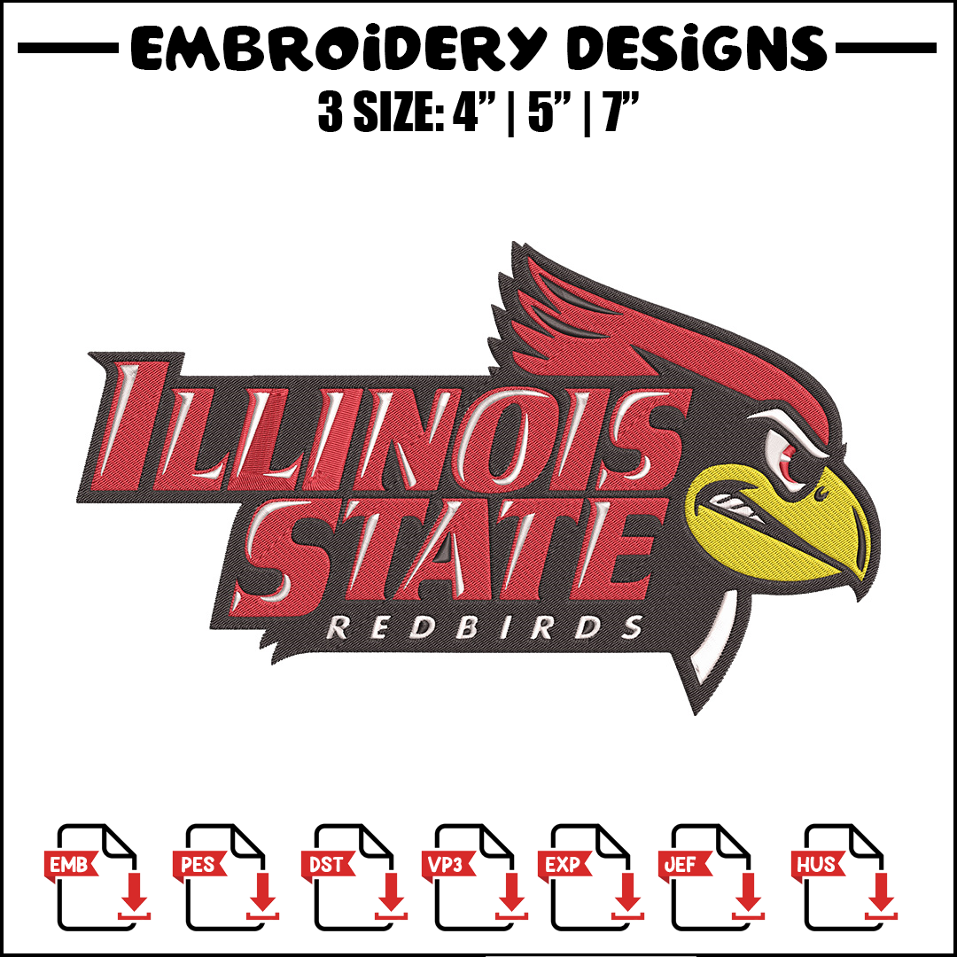 Illinois State Logo embroidery design, NCAA embroidery, Spor | Inspire ...