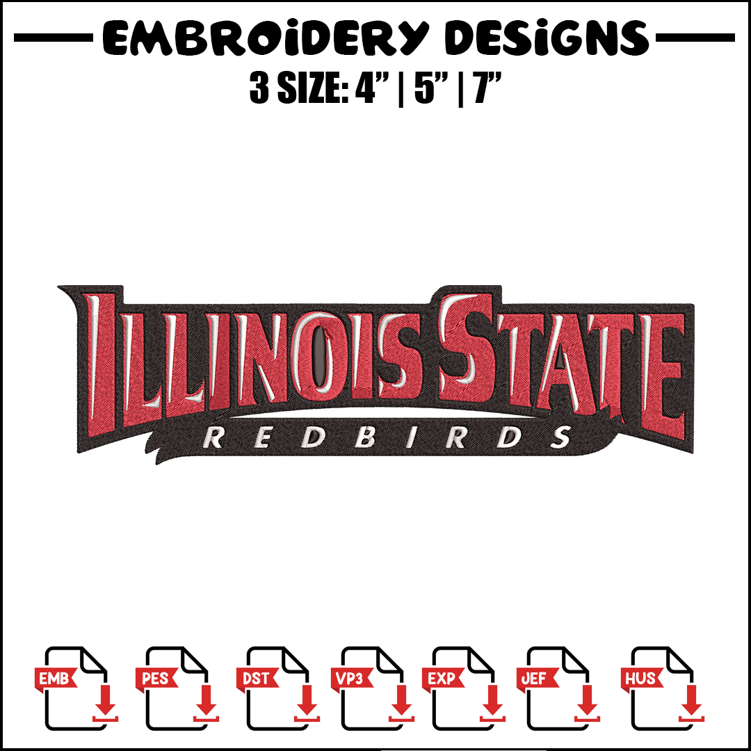 Illinois State logo embroidery design, Sport embroidery, log | Inspire ...