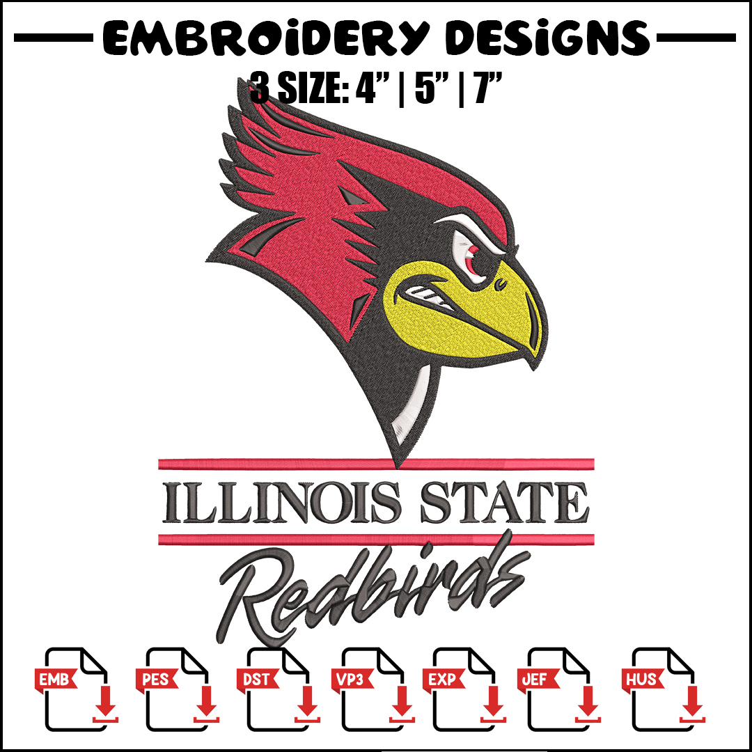 Illinois State logo embroidery design,NCAA embroidery,Sport | Inspire ...