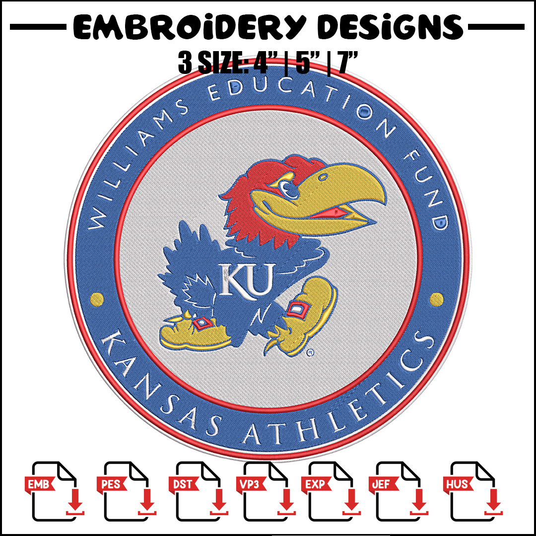 Jayhawk Kansas logo embroidery design, NCAA embroidery,Sport | Inspire ...