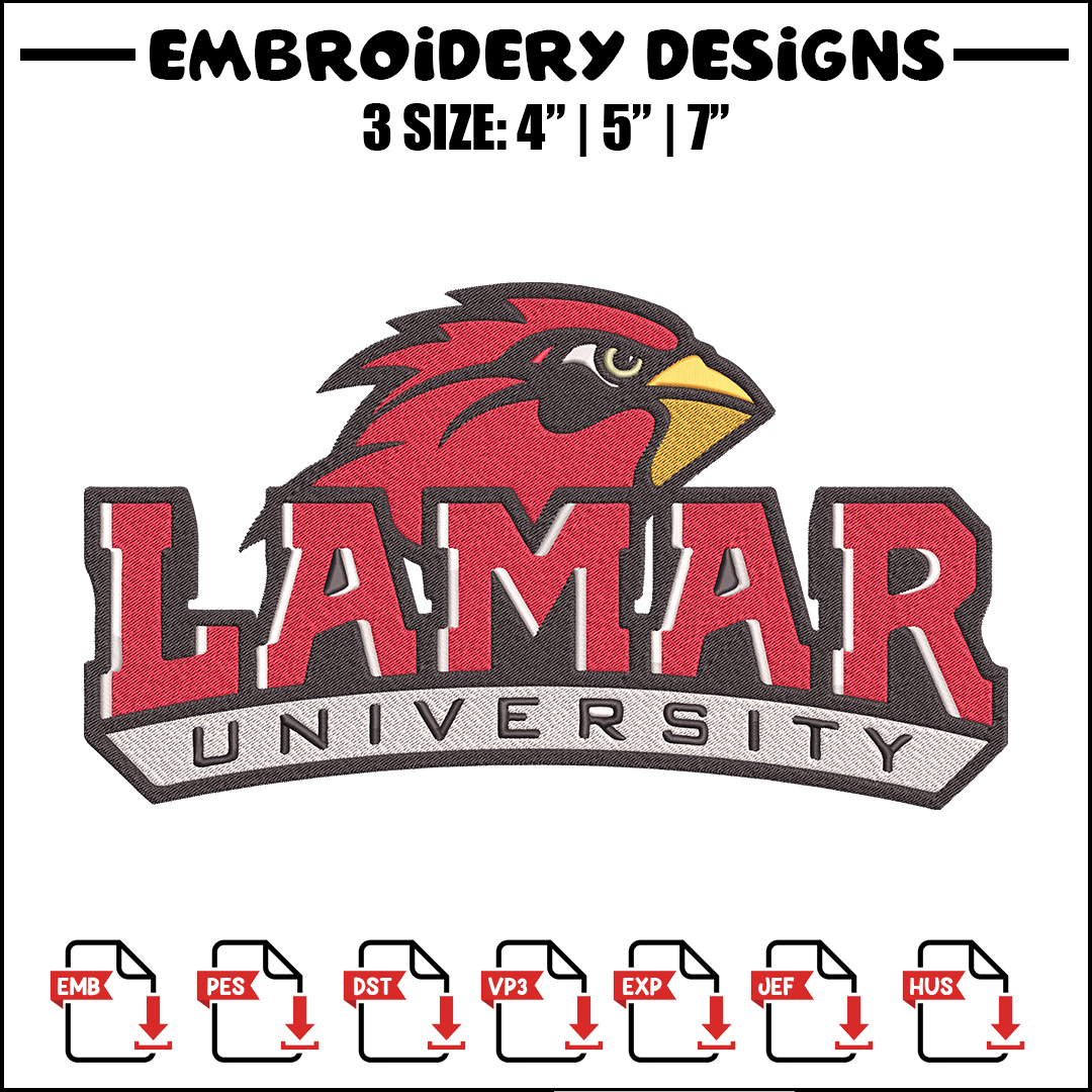 Lamar University logo embroidery design, Sport embroidery, l | Inspire ...