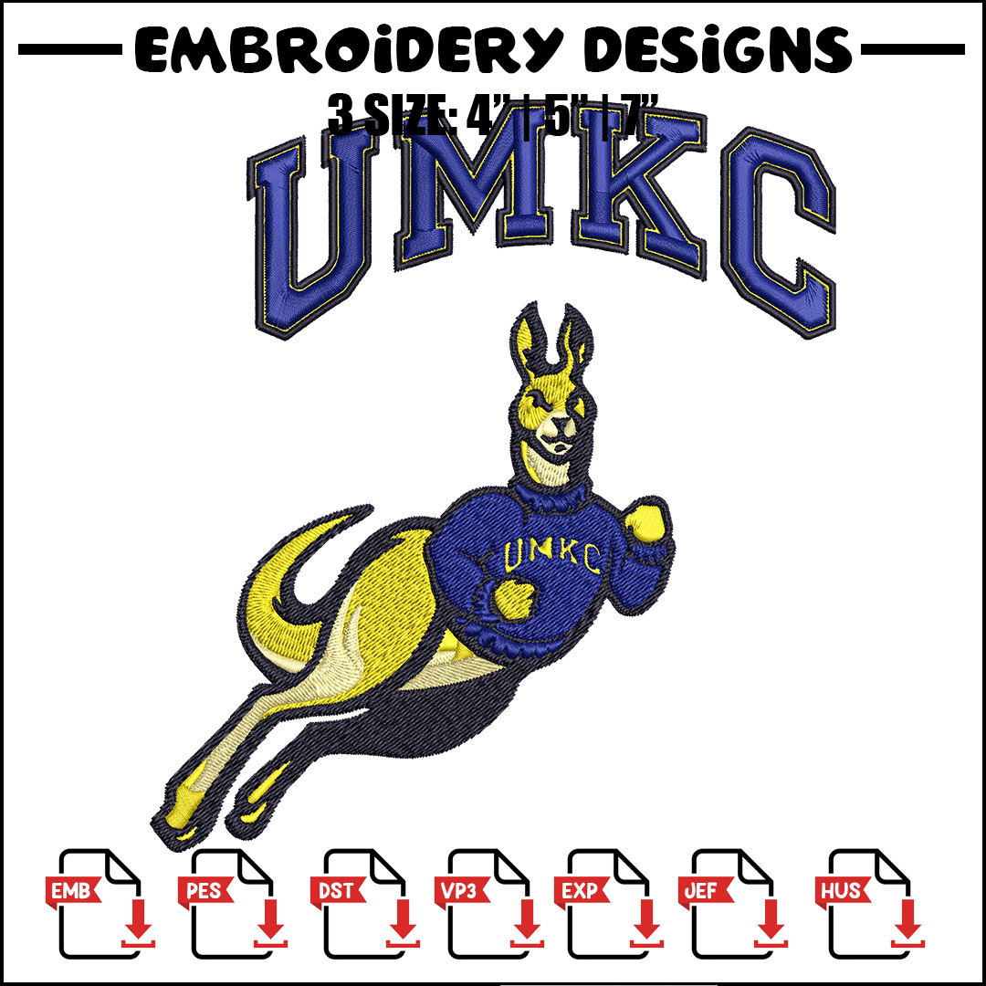 UMKC Kangaroos logo embroidery design, Sport embroidery, log | Inspire ...