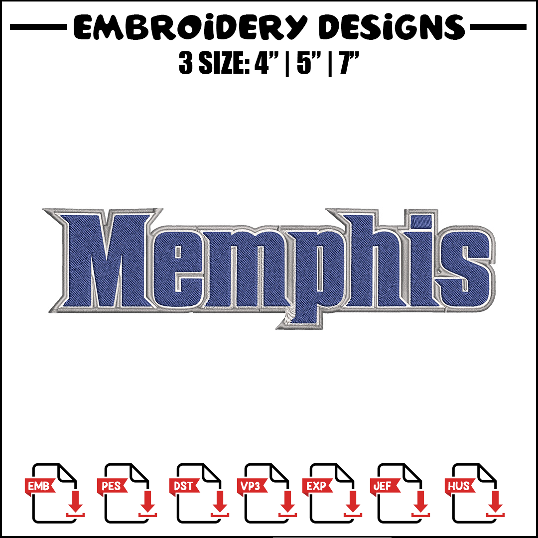 University of Memphis logo embroidery design, NCAA embroider | Inspire ...
