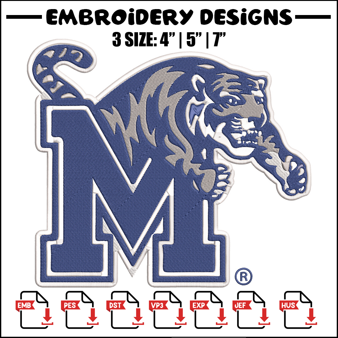 University of Memphis Logo embroidery design, NCAA embroider - Inspire ...