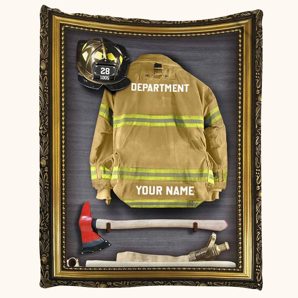 Firefighter Armor Clothes And Helmet Custom Blanket Gift For | Inspire ...