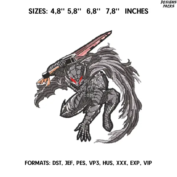 Guts Berserk Demon Embroidery Design | Inspire Uplift