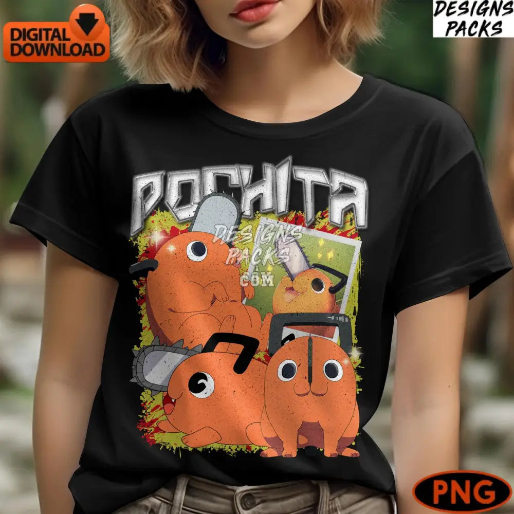 chainsaw man pochita digital art cute anime character png in | Inspire ...