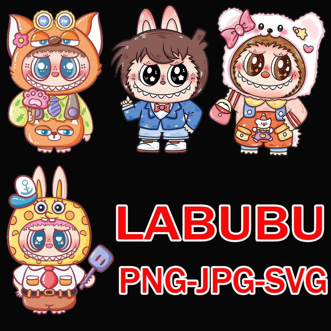 CUTE LABUBU CLASSIC POSE PNG SVG JPG | Inspire Uplift