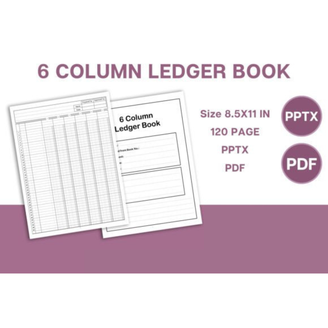 6 Column Ledger Book | 6 column worksheet | 6 column ledger | Inspire ...
