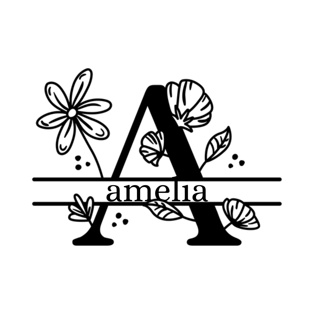10 Floral Capital Letters, 10 PNG Floral Split Monogram, Flo | Inspire ...