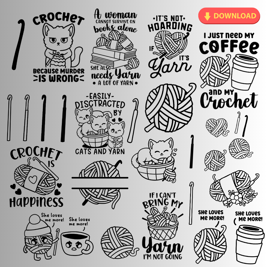 crochet svg bundle crochet png shirt design bundle crochet c | Inspire ...