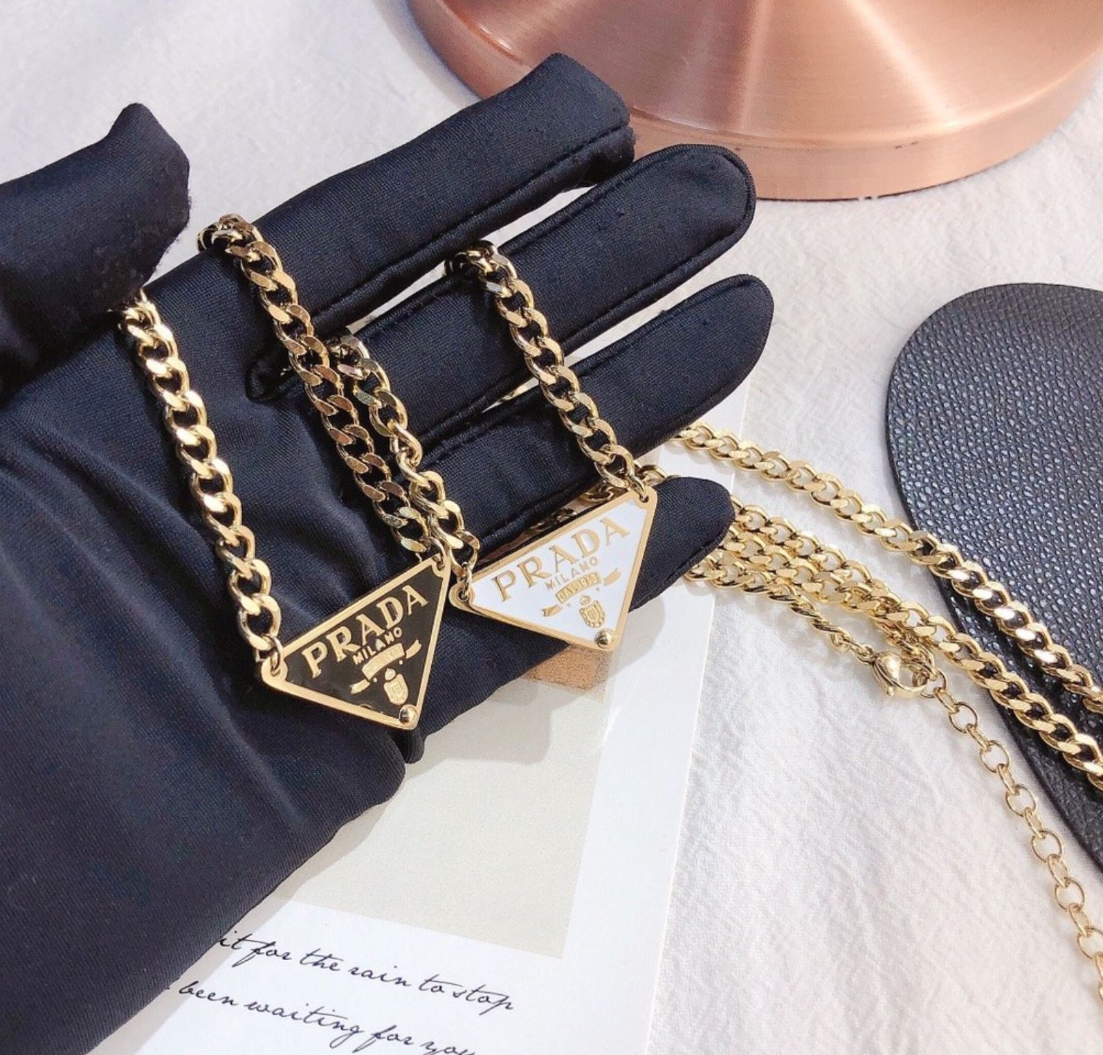 Prada Necklace - Authentic Prada Necklace Triangle Prada Mil | Inspire ...