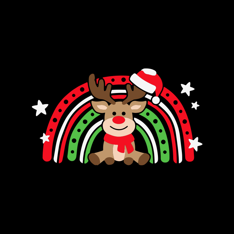 Reindeer Svg, Christmas Svg, Rainbow Svg, Cute Reindeer Svg, | Inspire ...