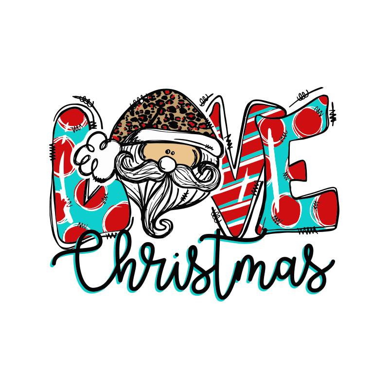 Love Christmas Svg, Variations Hand Drawn Sublimation Design | Inspire ...