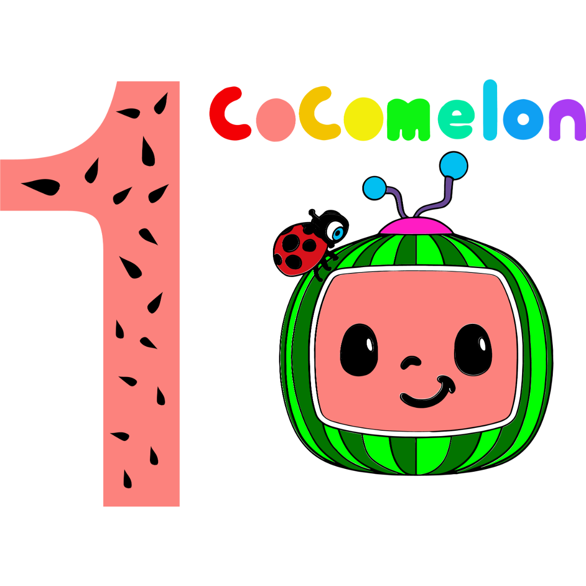 Cocomelon Numbers 1 Svg, Cocomelon Svg, Cocomelon Characters | Inspire ...