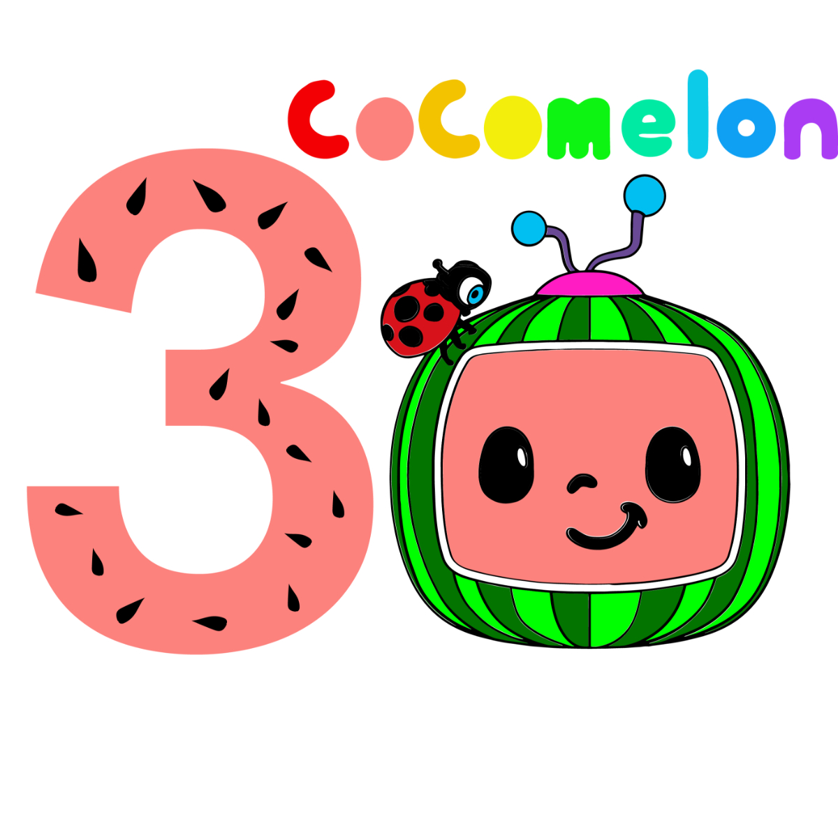 Cocomelon Numbers 3 Svg, Cocomelon Svg, Cocomelon Characters | Inspire ...