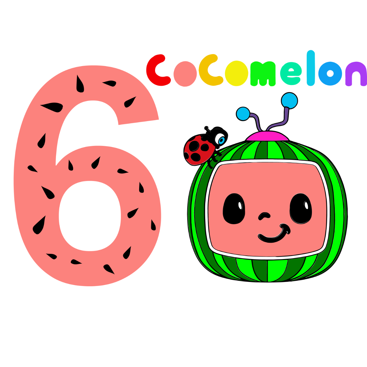 Cocomelon Numbers 6 Svg, Cocomelon Png, Cocomelon Characters | Inspire ...