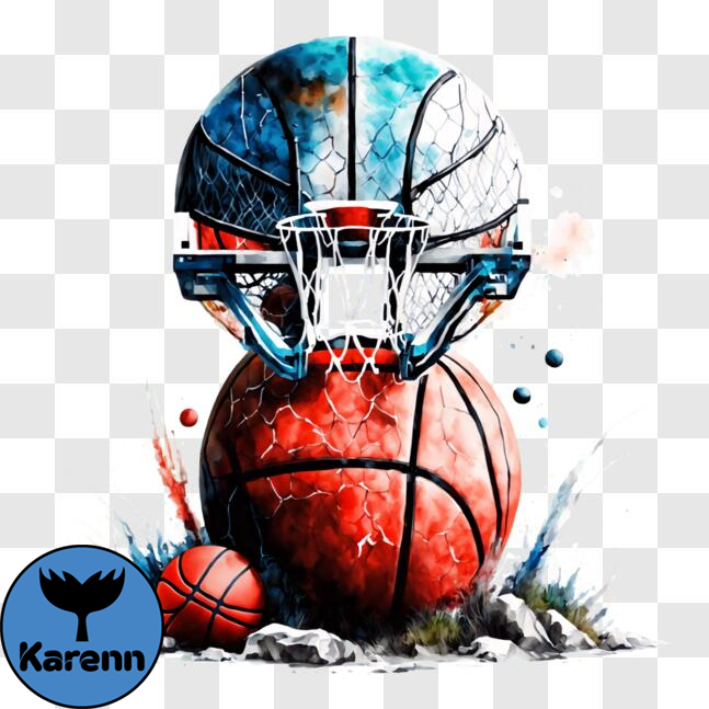 Basketball Helmet and Ball on Fourth of July PNG - Inspire Uplift