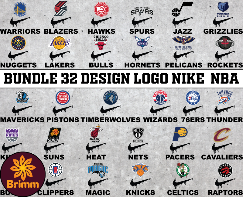 Bundle 32 design logo Nike NBA, NBA Logo,NBA Logo Team,NBA P | Inspire ...
