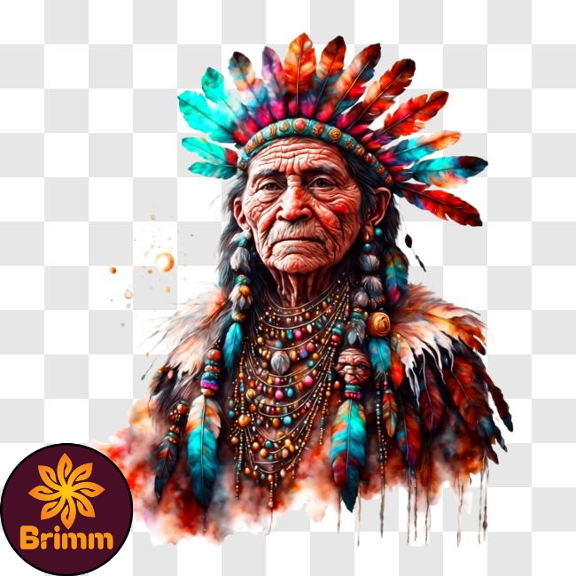 Portrait of a Native American Man PNG | Inspire Uplift