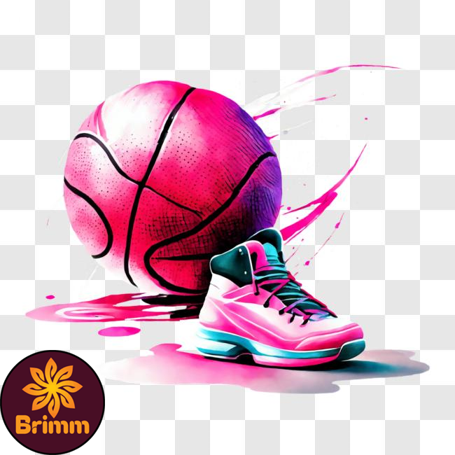 Sleek Pink and Black Basketball PNG Design 43 | Inspire Uplift