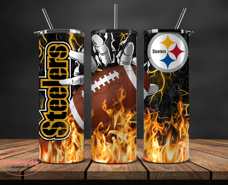 Pittsburgh Steelers Tumbler Wrap, Fire Hand NFL Tumbler Wrap | Inspire ...