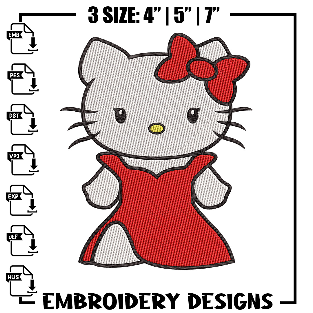 Hello kitty dress Embroidery Design, Hello kitty Embroidery, - Inspire ...