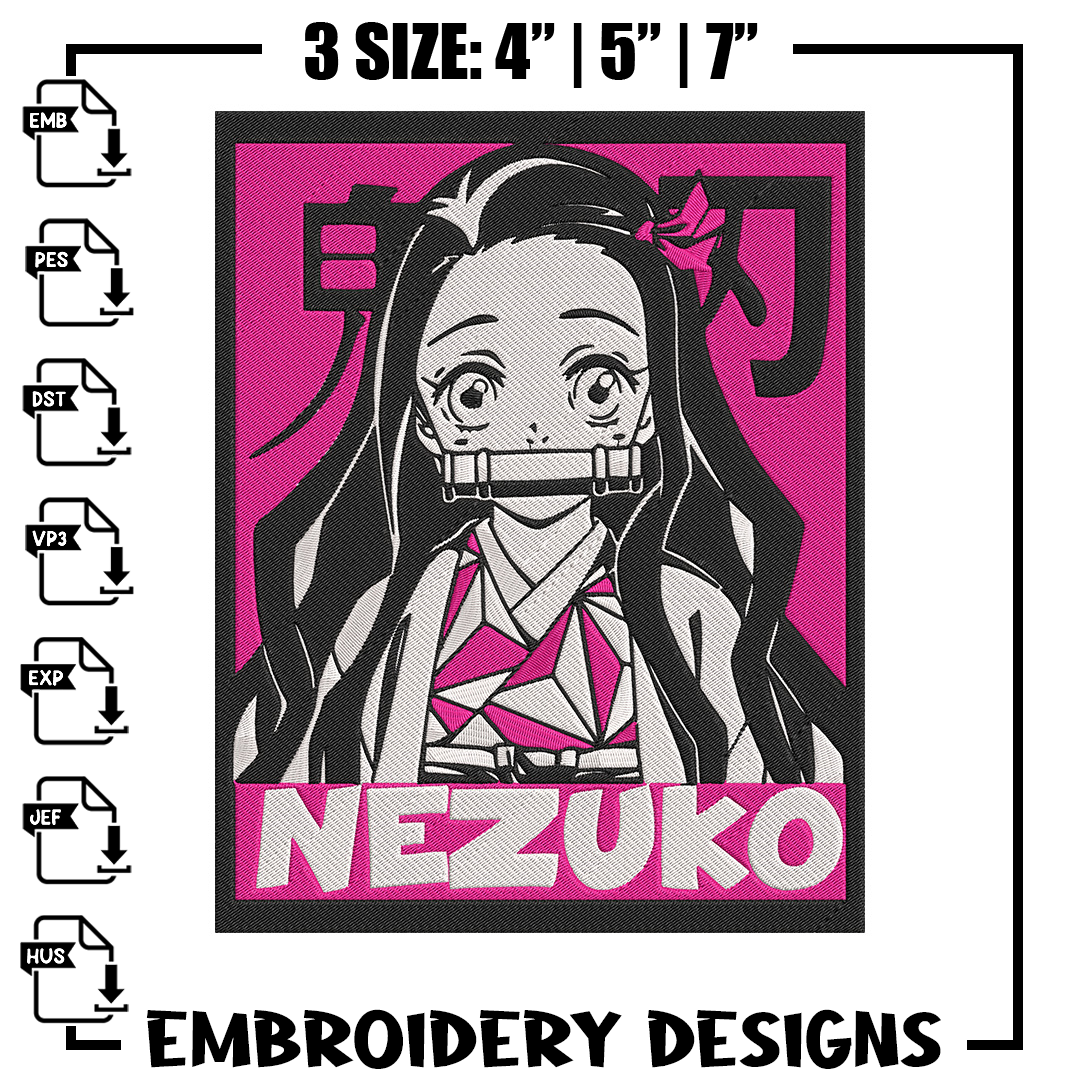 Kamado nezuko poster Embroidery Design, Demon slayer Embroid | Inspire ...